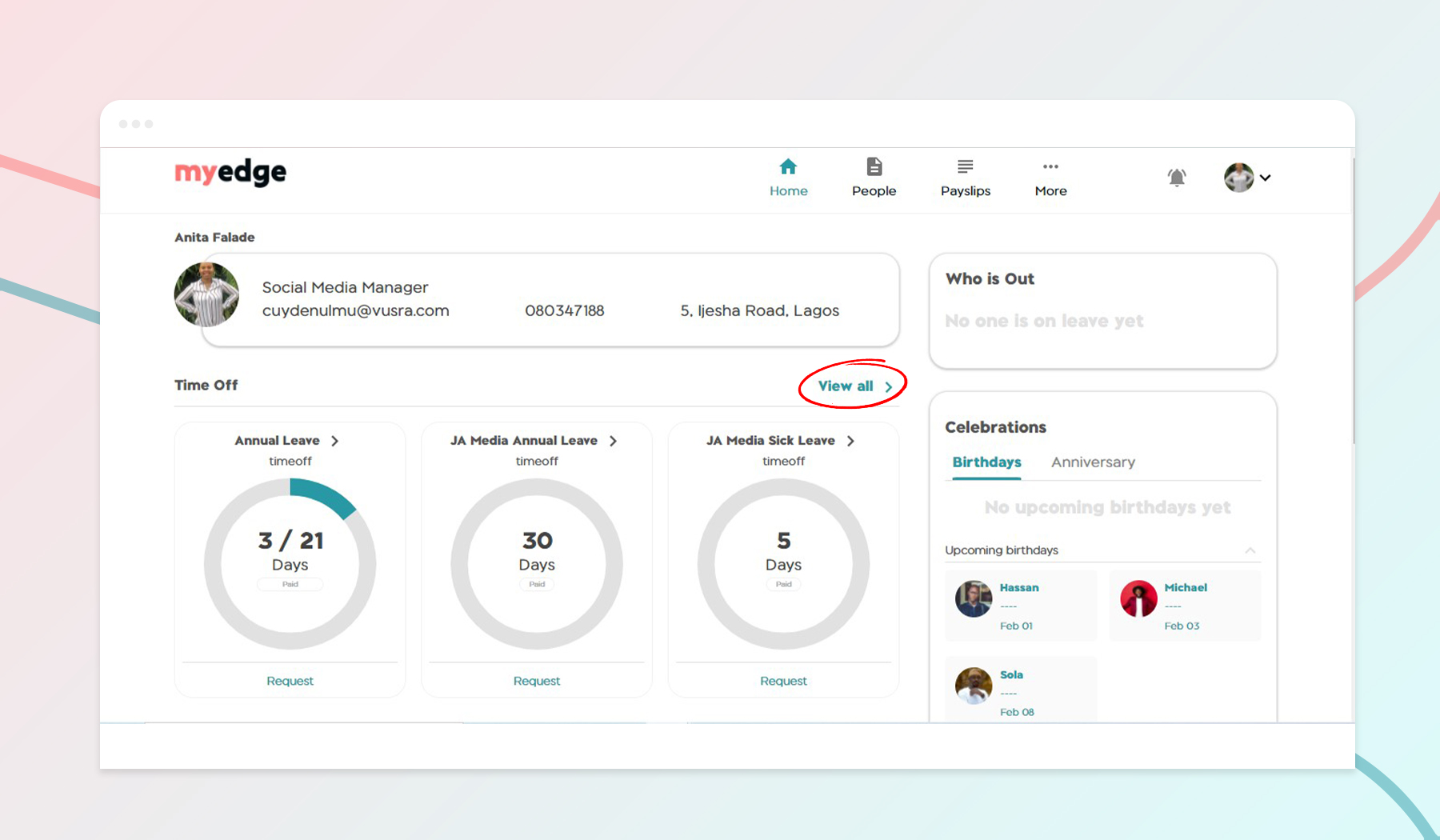 How to request Time Off on MyEdge | Bizedge