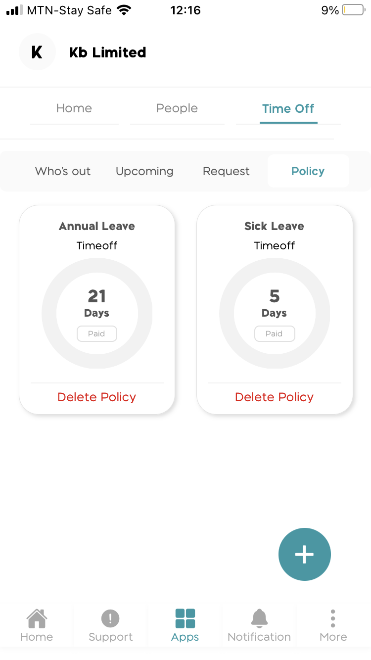 Setting Up Time Off Policy on Your Mobile App | Bizedge