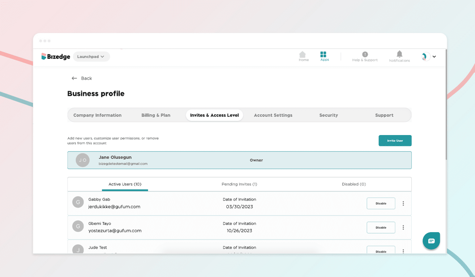 User Access Levels on BizEdge | Bizedge
